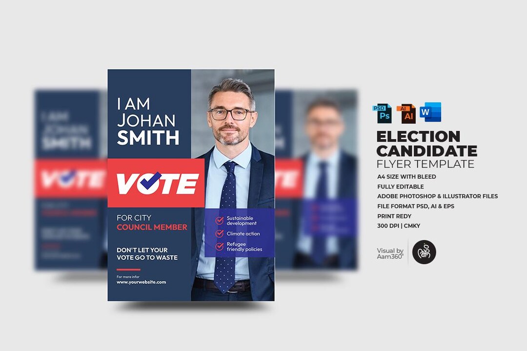Election Candidate Flyer Template Political Flyer Template Voting ...