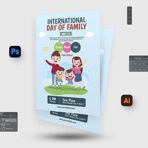 Family Fun Day Flyer Template: Editable Canva, PSD, AI (digital File ...