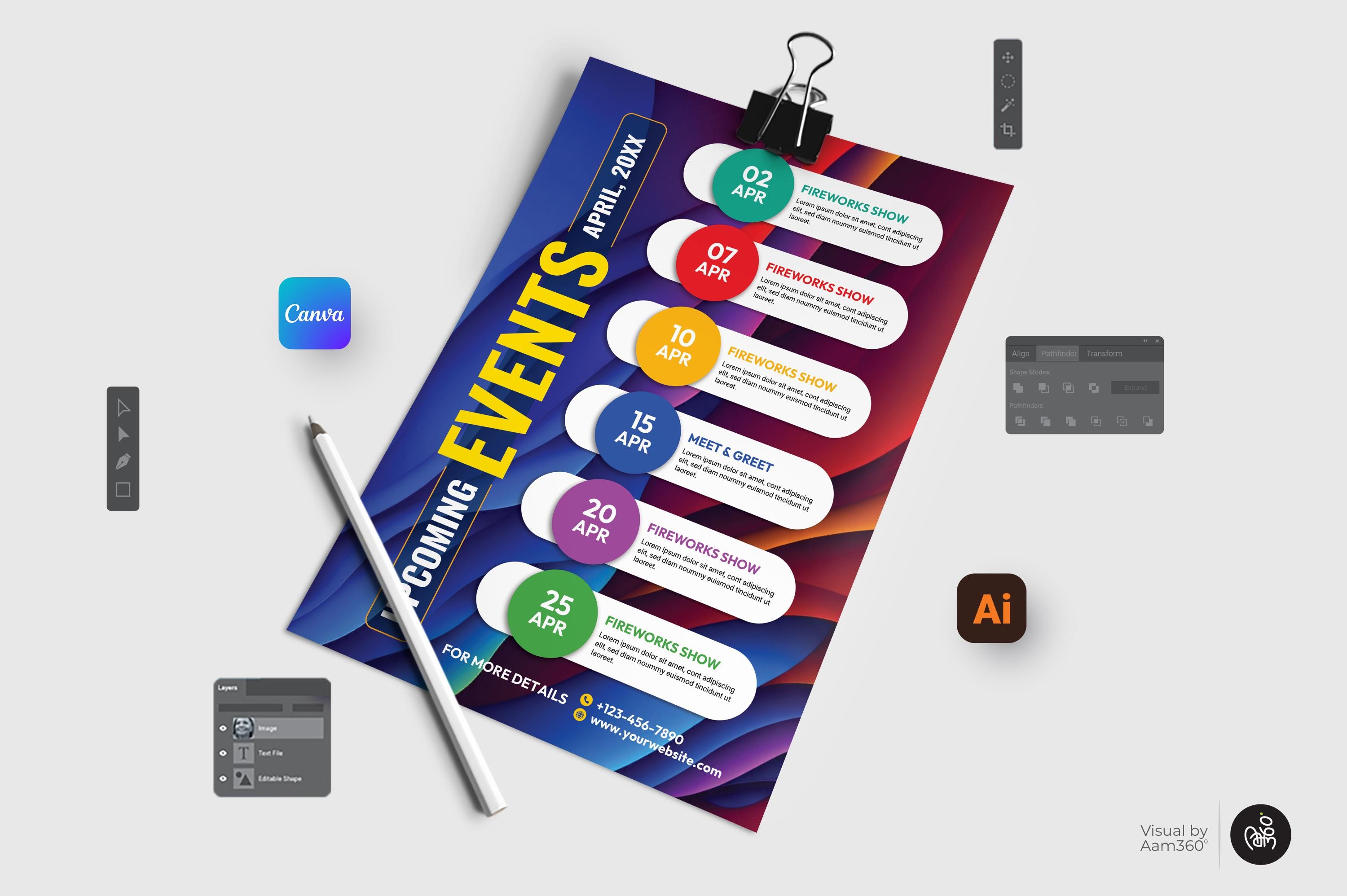 Canva Editable | Event Schedule Flyer | Event Schedule Flyer Template ...