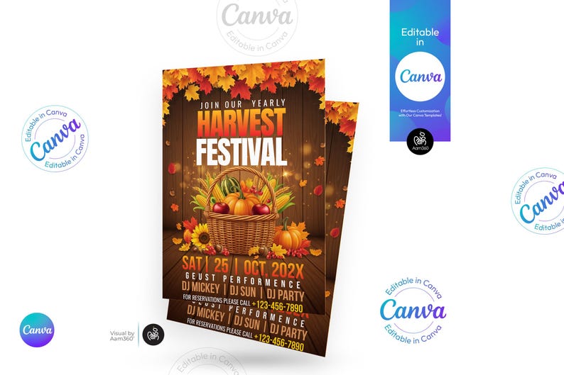 Autumn Festival Flyer Template: Editable Fall Event Design (digital ...