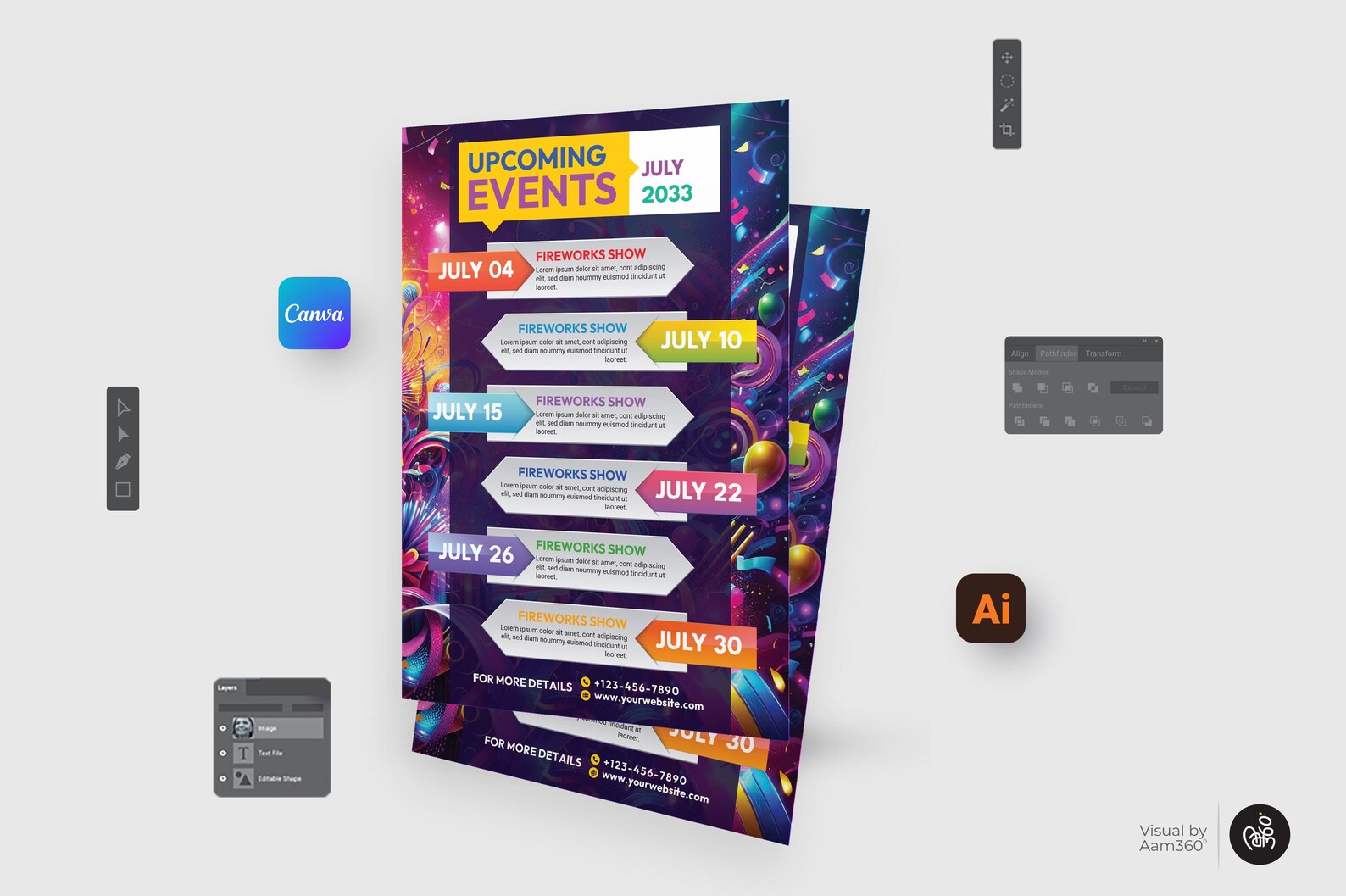 Canva Editable Events Schedule Flyer Template (digital File) - Etsy