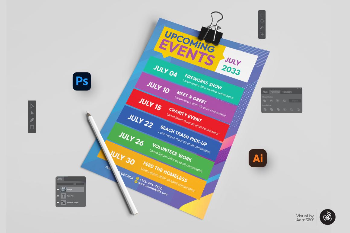Canva Editable Events Schedule Flyer Template (digital File) - Etsy