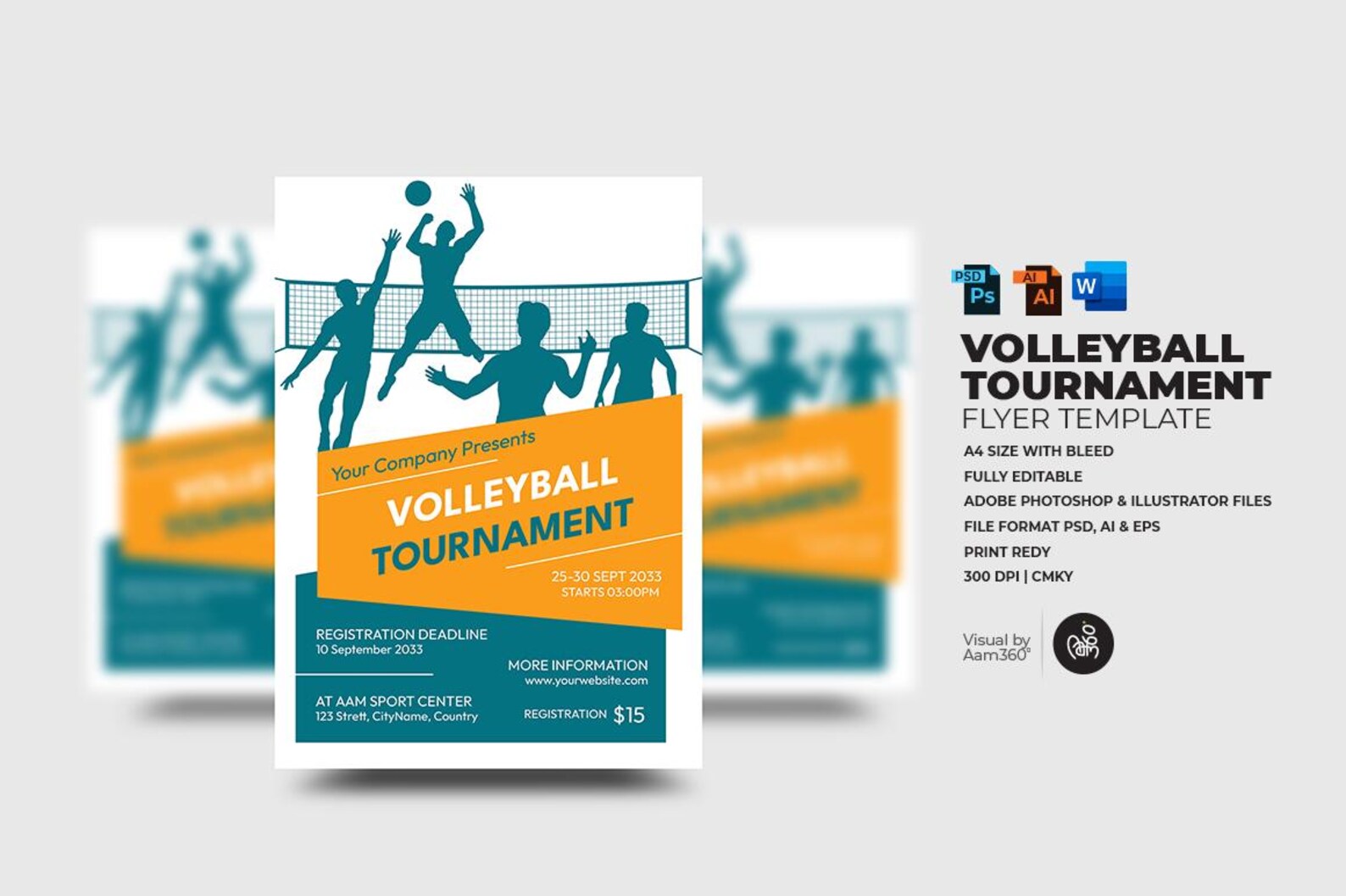 Volleyball Tournament Flyer Template Volleyball Event Flyer Template ...