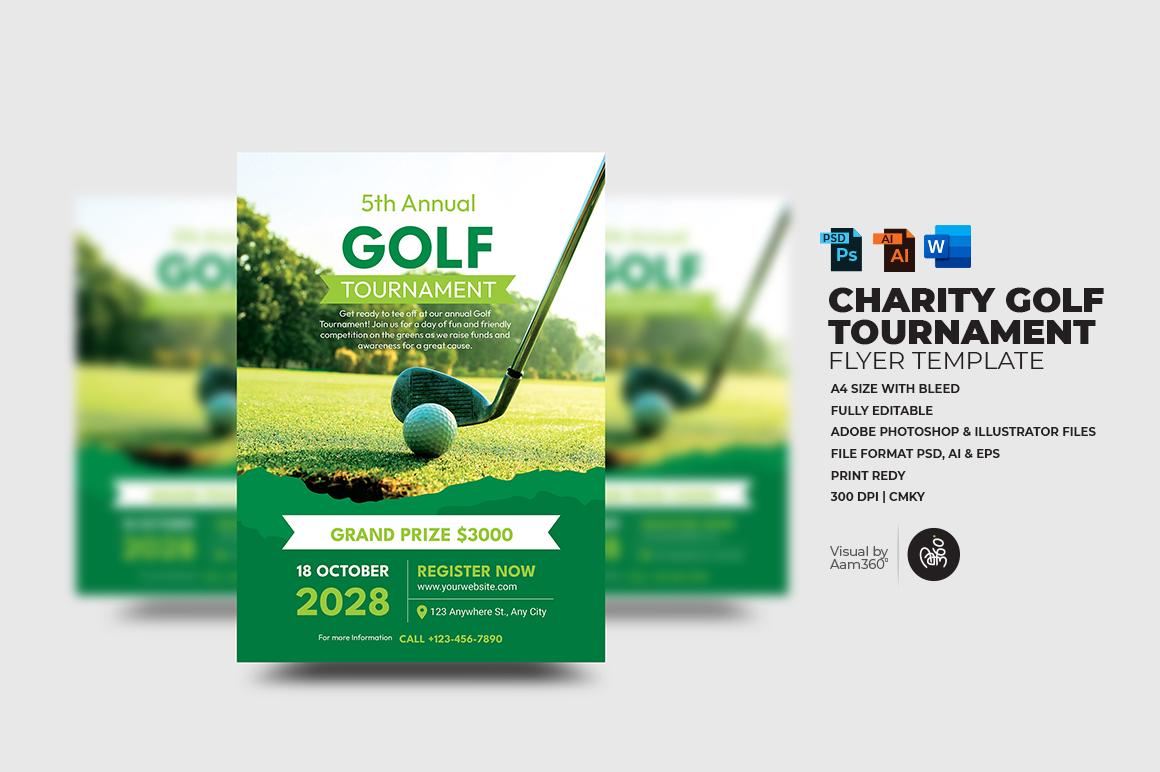 Editable Golf Tournament Flyer Template: Charity Event Poster (canva ...