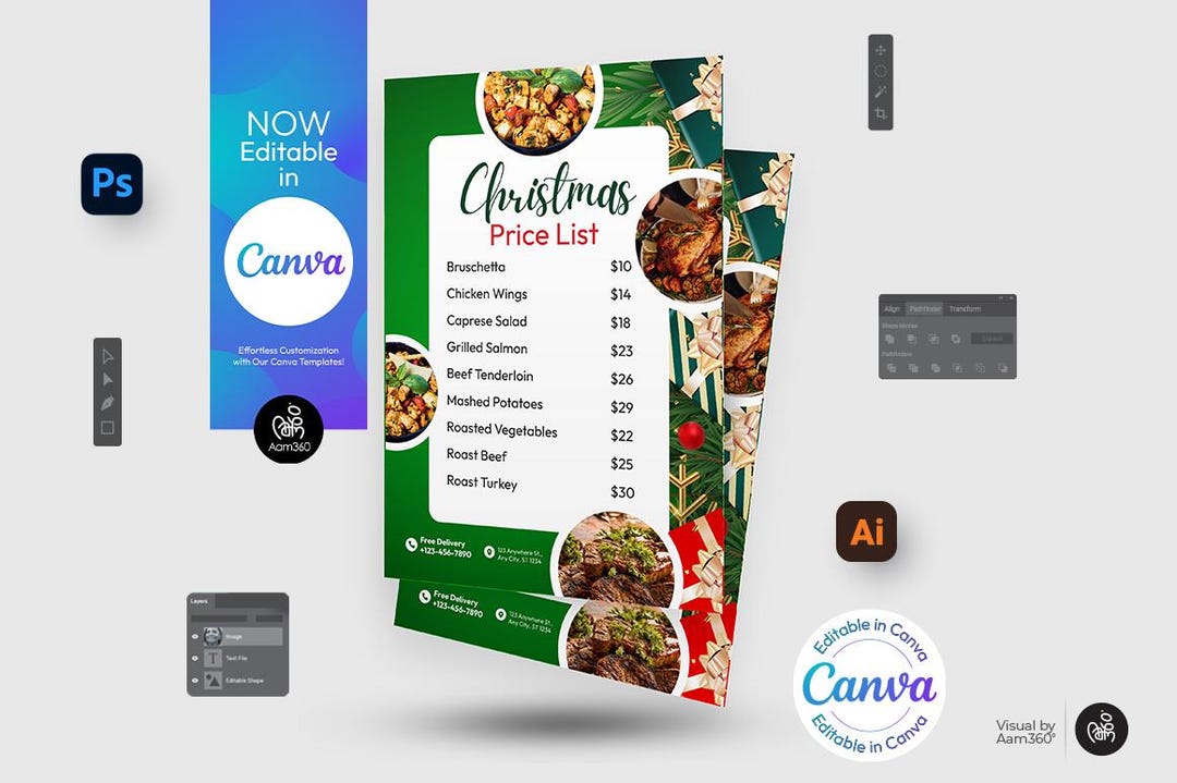 Christmas Price List Template: Editable Canva Flyer (digital File) - Etsy