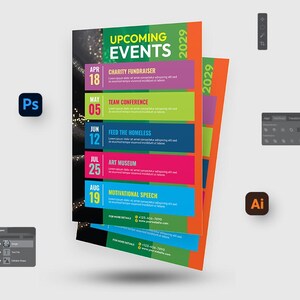 Upcoming Events Schedule Flyer Template Infographic Template Event ...