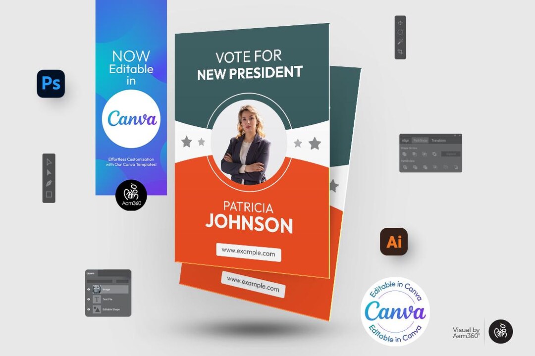 Canva Editable Election Candidate Flyer Template Political Voting ...