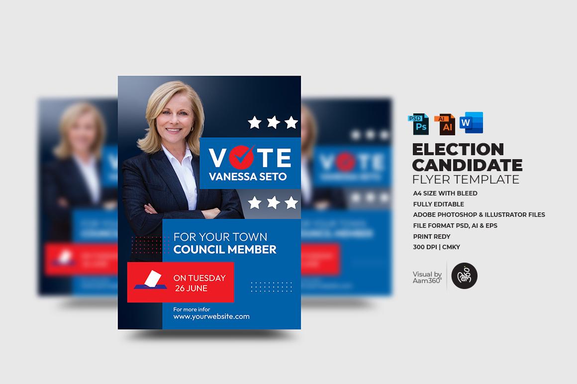 Election Candidate Flyer Template: Political Campaign Design (canva ...