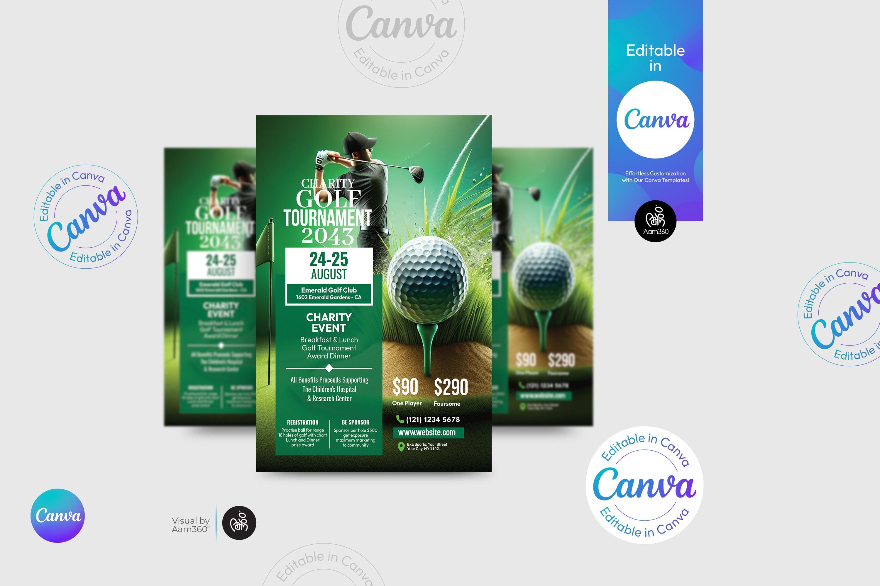 Editable Golf Tournament Flyer Template: Canva Design (digital File) - Etsy