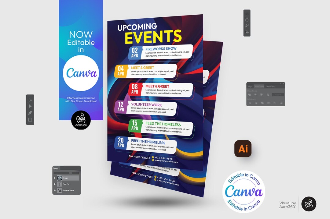 Canva Editable | Event Schedule Flyer | Event Schedule Flyer Template ...