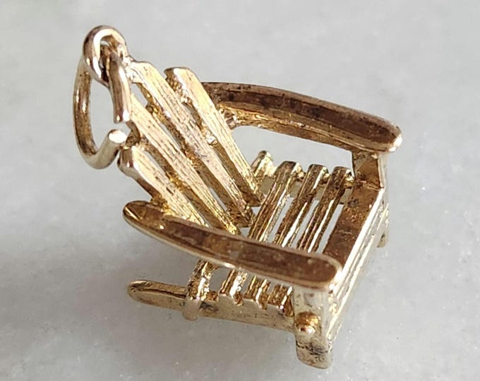 Gilded Sterling Silver Adirondack Chair Charm: Beach Vacation Pendant ...
