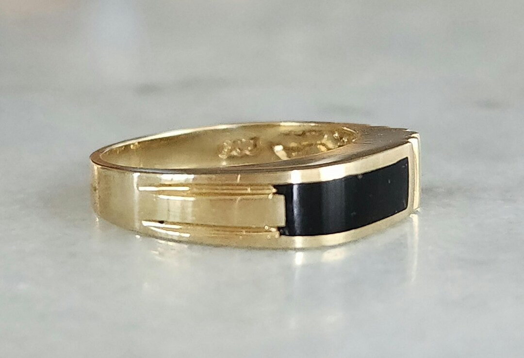 Vintage 14K Gold & Black Onyx Men's Ring by GCJ George Carter Jessop - Etsy