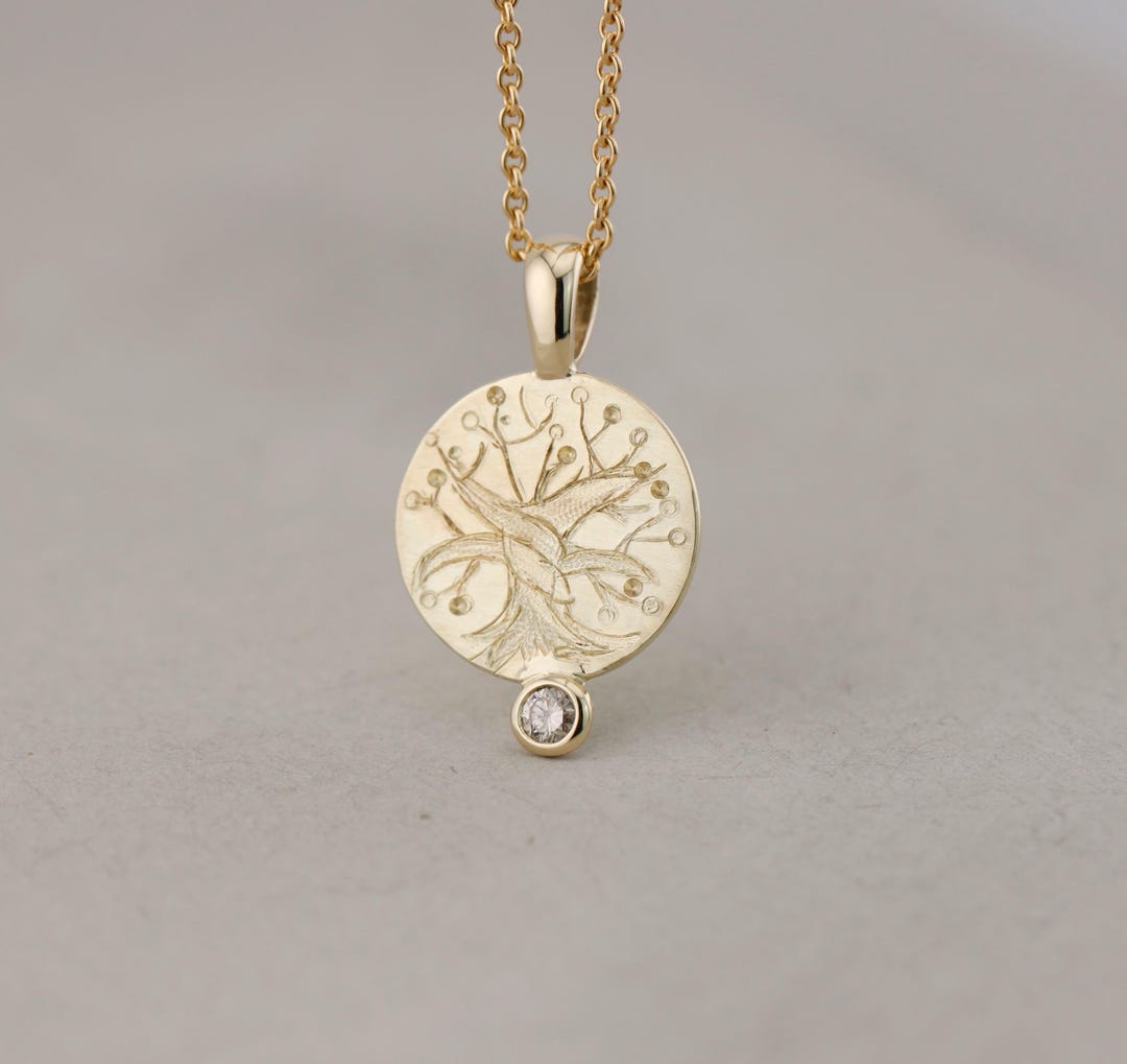 Tree Gold Pendant, Tree Pendant Real Gold, Handmade, Necklace Pendant ...