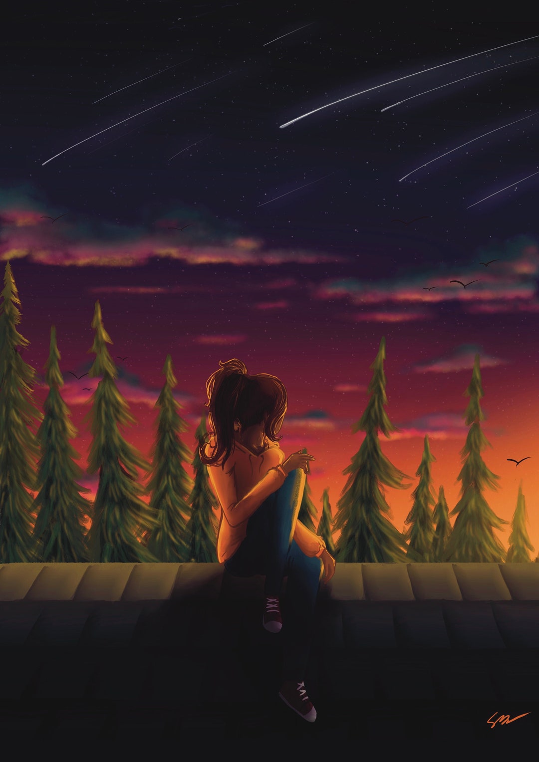 Meteor Showers Art Print - Large - Etsy