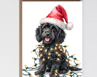 Black Cockapoo Christmas Card - Etsy UK