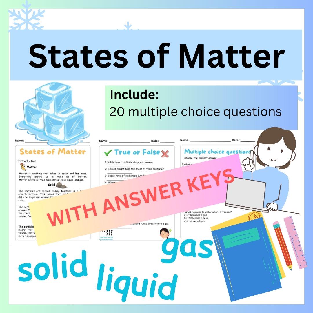 Exploring the States of Matter Worksheet With Answer Keys - Etsy
