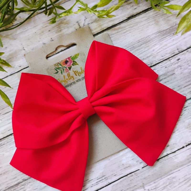 Big Red Hair Bow - Etsy