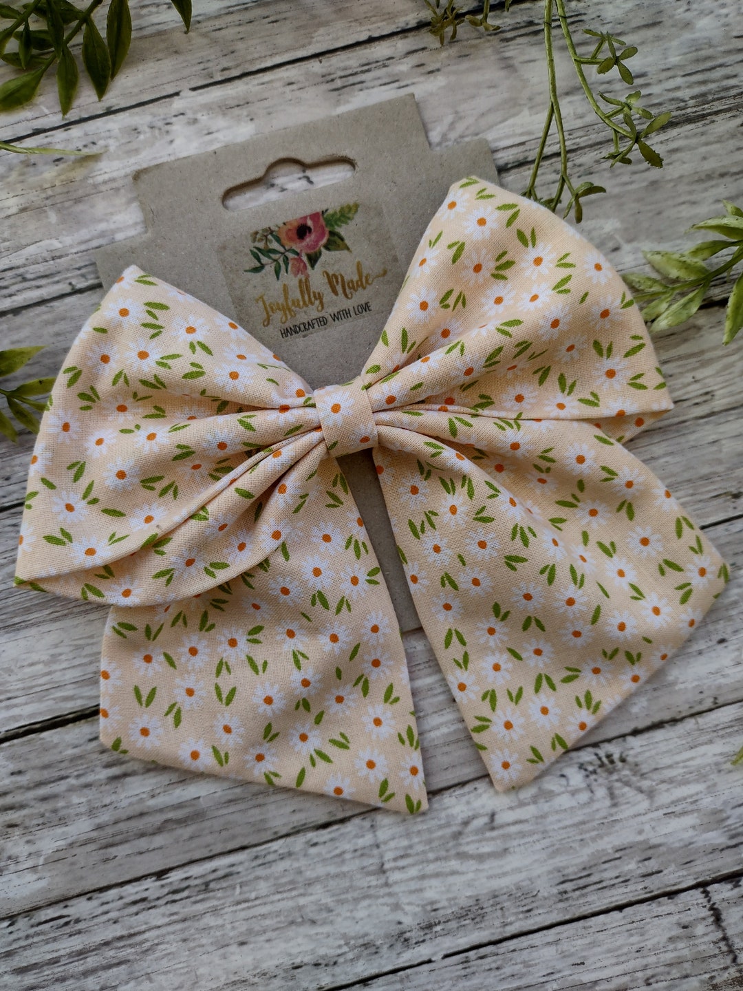 Spring Flower Hair Bow , Flower Sailor Bow , Large Flower Hair Bow ...
