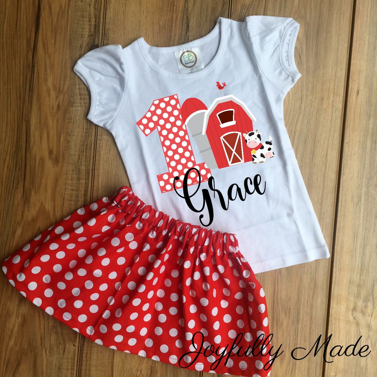 Farm Birthday Skirt Set Barnyard Outfit Farm Shirt | Etsy