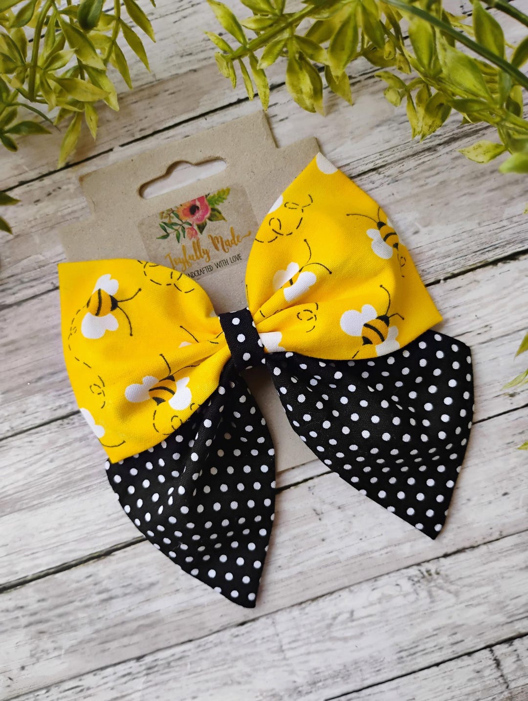 Bee Hair Bow , Bee Fabric Bow , Large Bee Hair Bow , Bee Hair Clip - Etsy