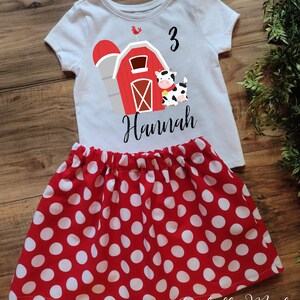 Farm Birthday Skirt Set Barnyard Outfit Farm Shirt Farm - Etsy