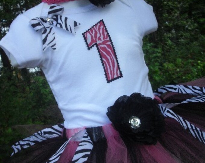 Zebra Print 1st Birthday SEWN Tutu Outfit - Etsy