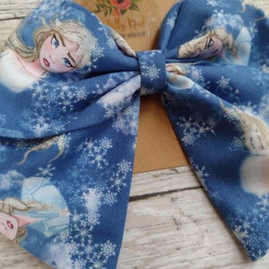 Frozen Hair Bow , Frozen Sailor Bow , Large Elsa Hair Bow , Elsa Hair ...