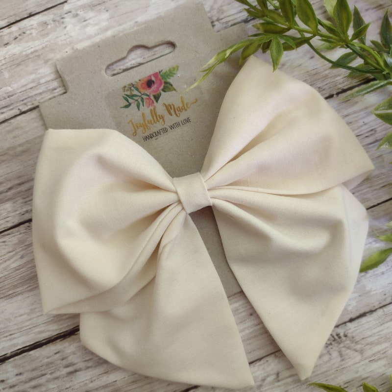 Cream Bow - Etsy