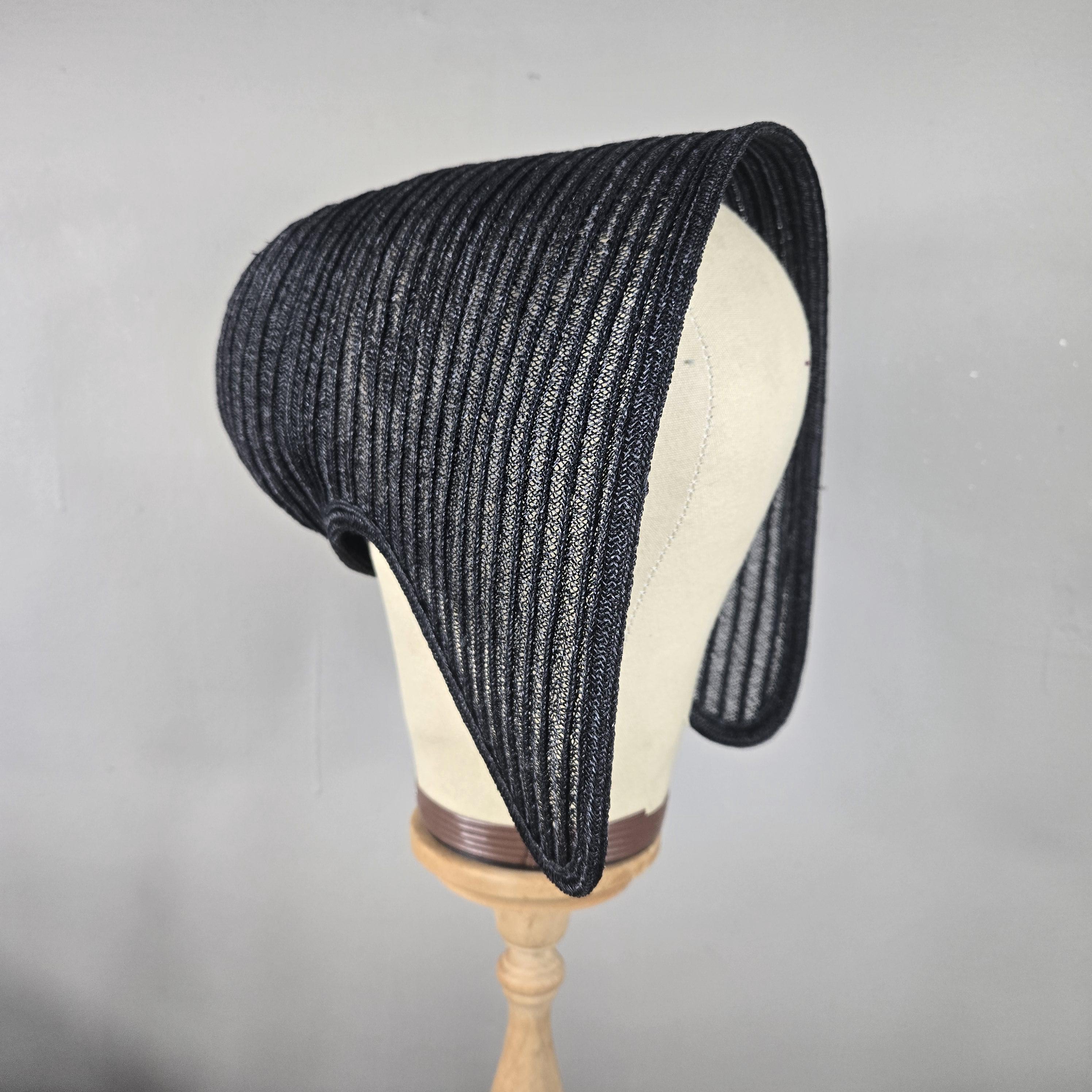 Black Hemp Plait Straw Form-1840s Bonnet Form/blank - Etsy