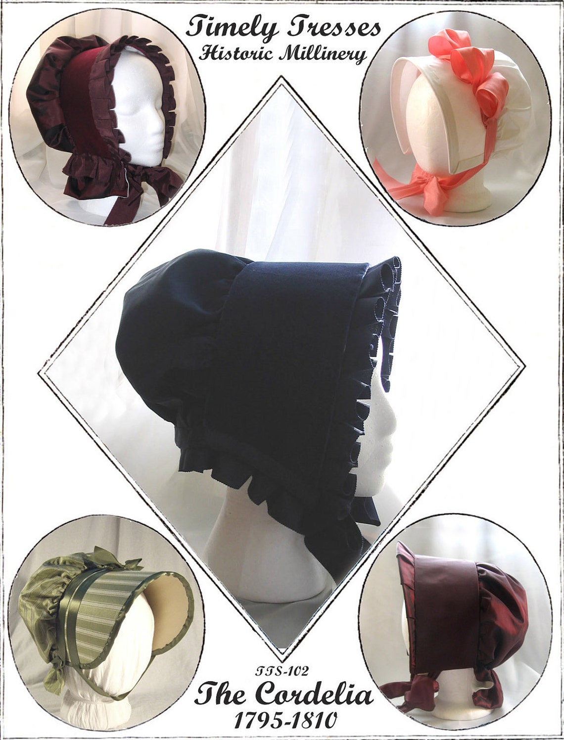 Cordelia Regency Bonnet Pattern | Etsy
