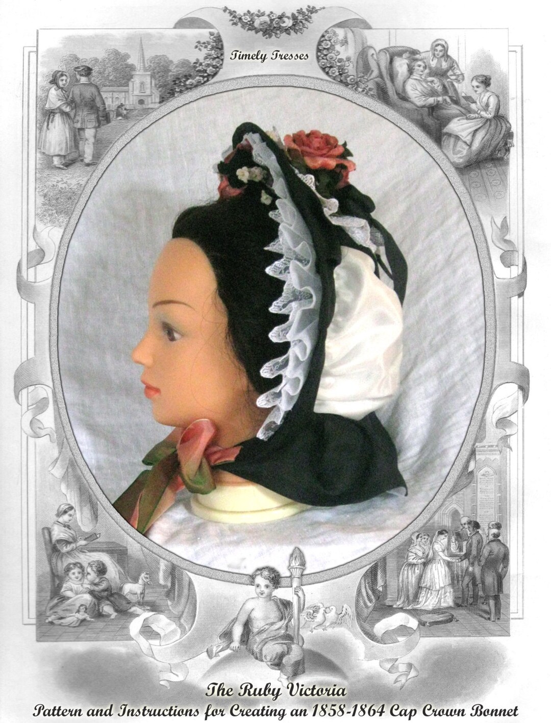 The Ruby Victoria American Civil War Era Soft Crown Bonnet Pattern - Etsy