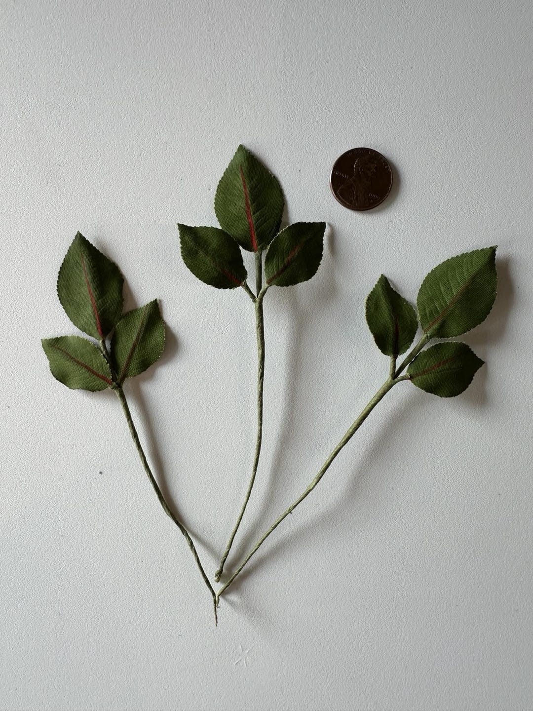 Vintage German Leaf Spray - Red Vein. Millinery, Weddings, Crafts - Etsy