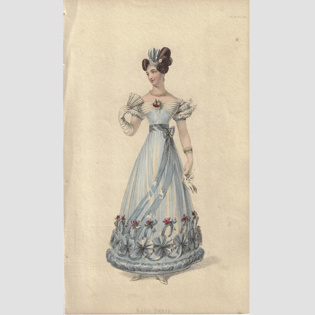 Antique Ackermann's Repository Fashion Ball Dress. May 1826 - Etsy