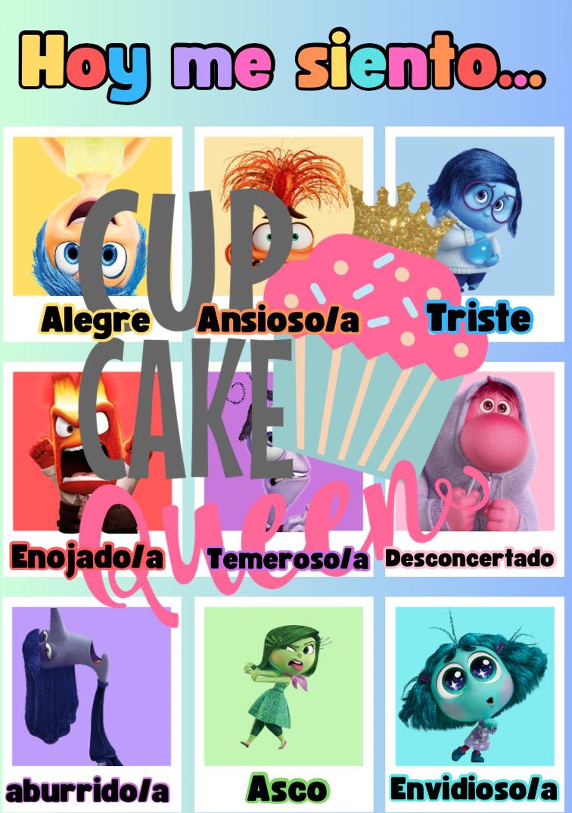 Inside Out Feelings Chart (spanish) - Etsy