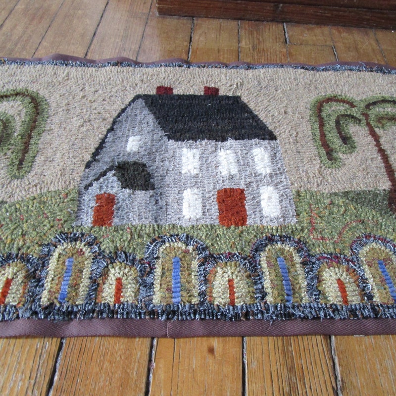 Primitive Hooked Rug - Etsy