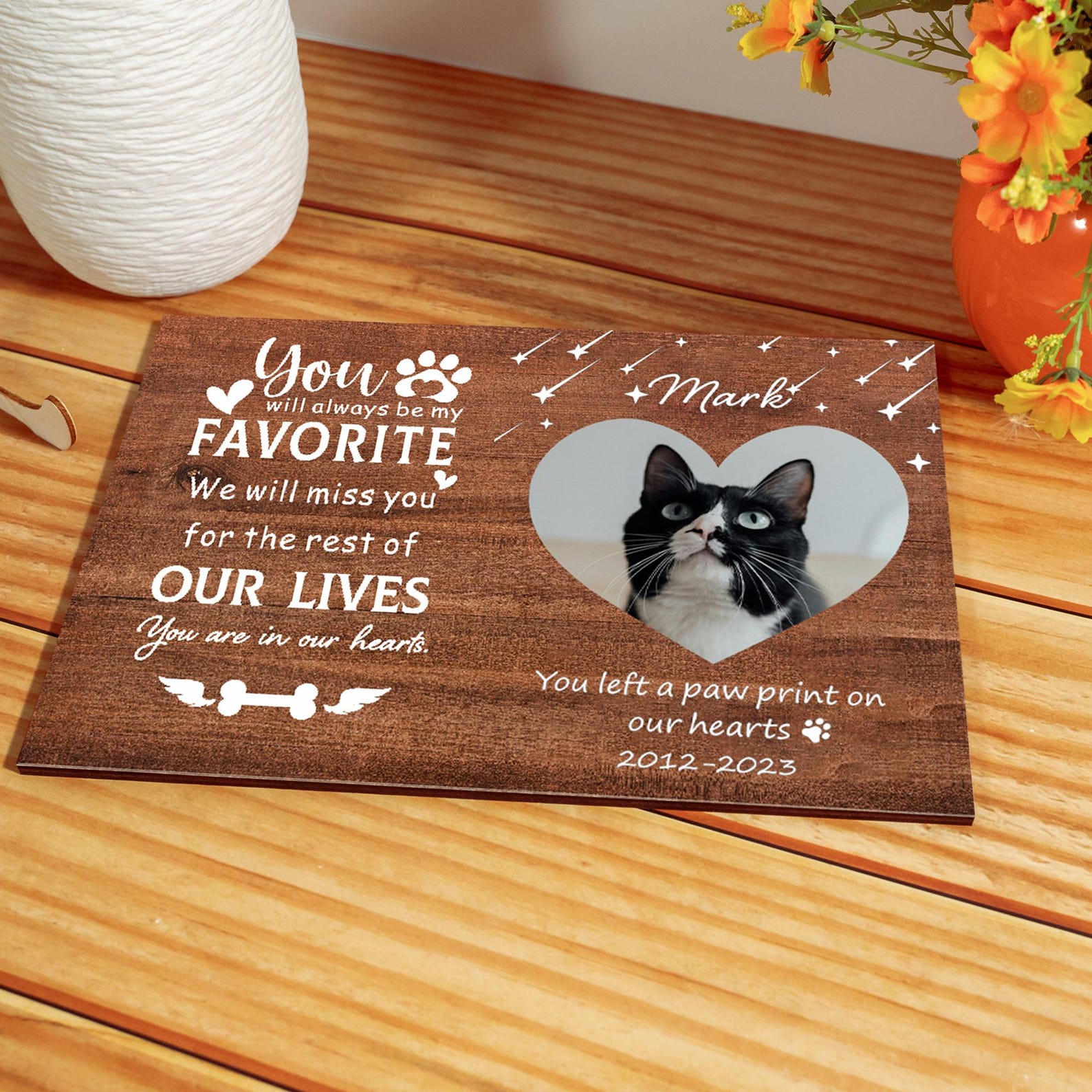 Personalised Pet Loss Signs,cat Memorial Signs, Pet Loss Sign Frame,cat ...