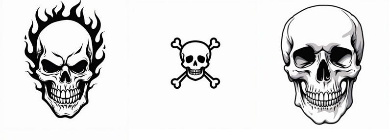 All-in-one Skull SVG Bundle – Human Skull & Animal Skull Designs, Black ...