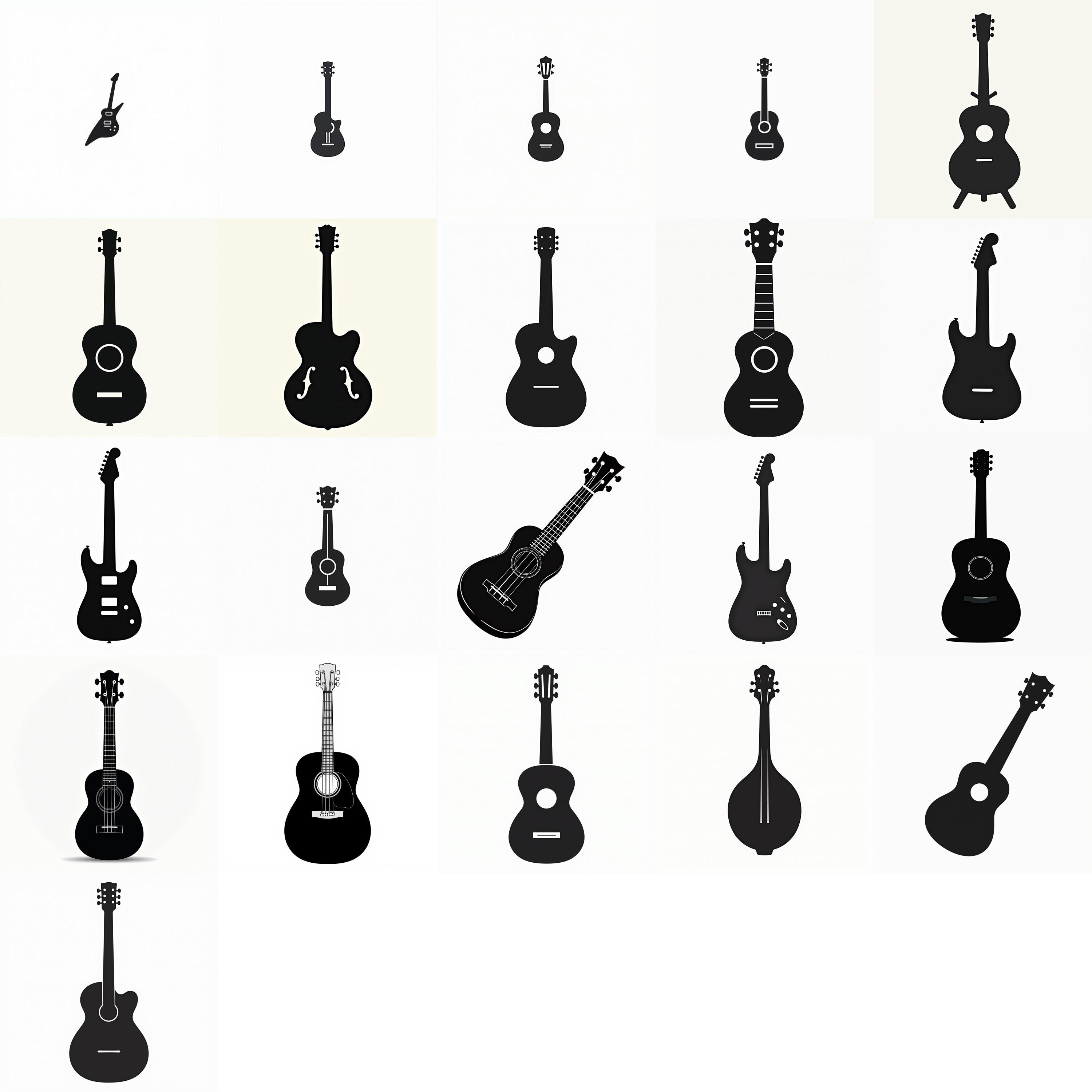 Ultimate Guitar SVG Bundle | Guitar Silhouettes, Clipart, Icons ...