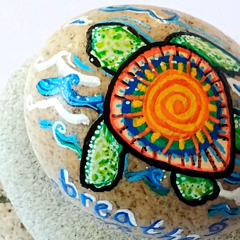 Painted Rock Turtle - Etsy