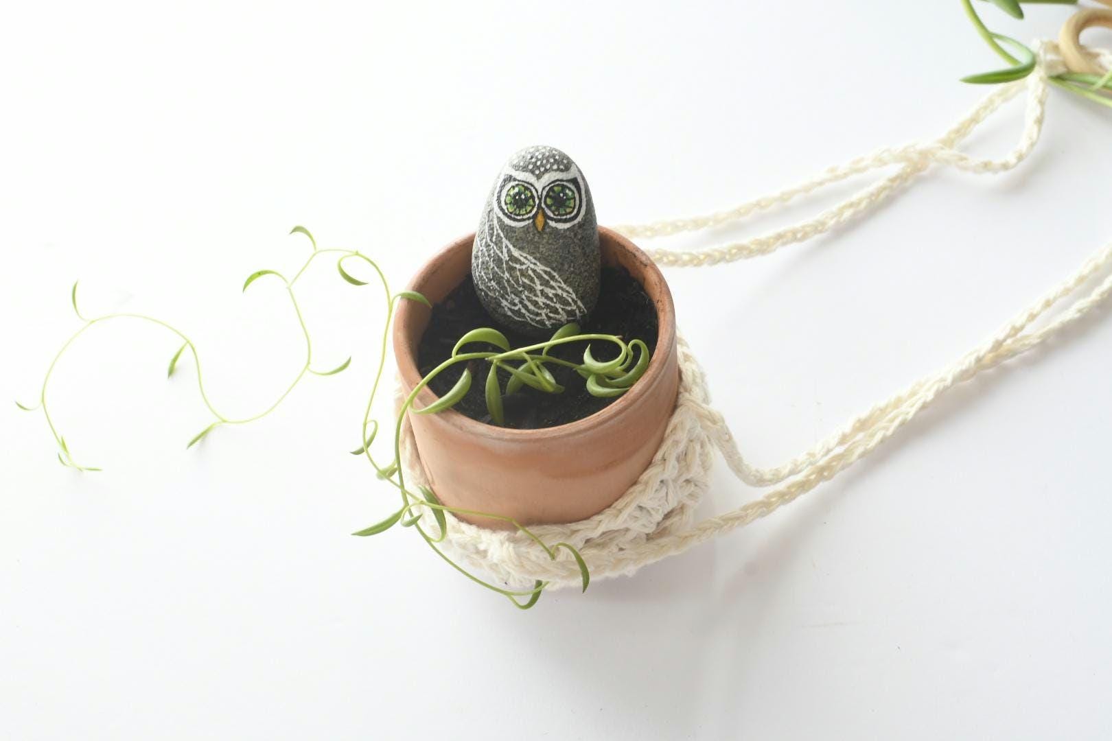 Owl Hand Painted Rock, Bird Pet Rock, Owl Garden Rock, Spirit Animal ...