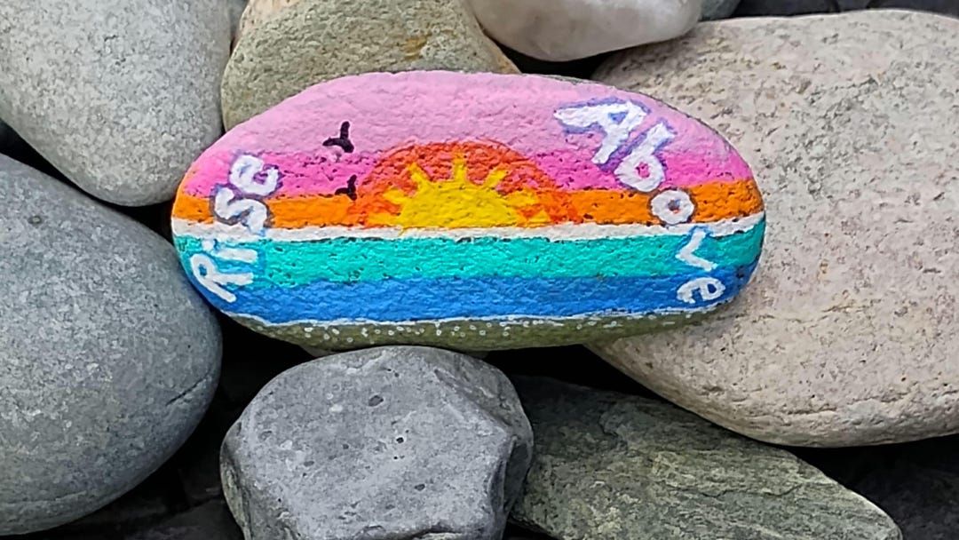 Sunrise Hand-painted Rock: Inspirational Ocean Art - Etsy
