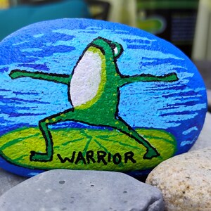 Emotional Support Rock, Frog Hand Painted Rock With Quote, Warrior Frog ...