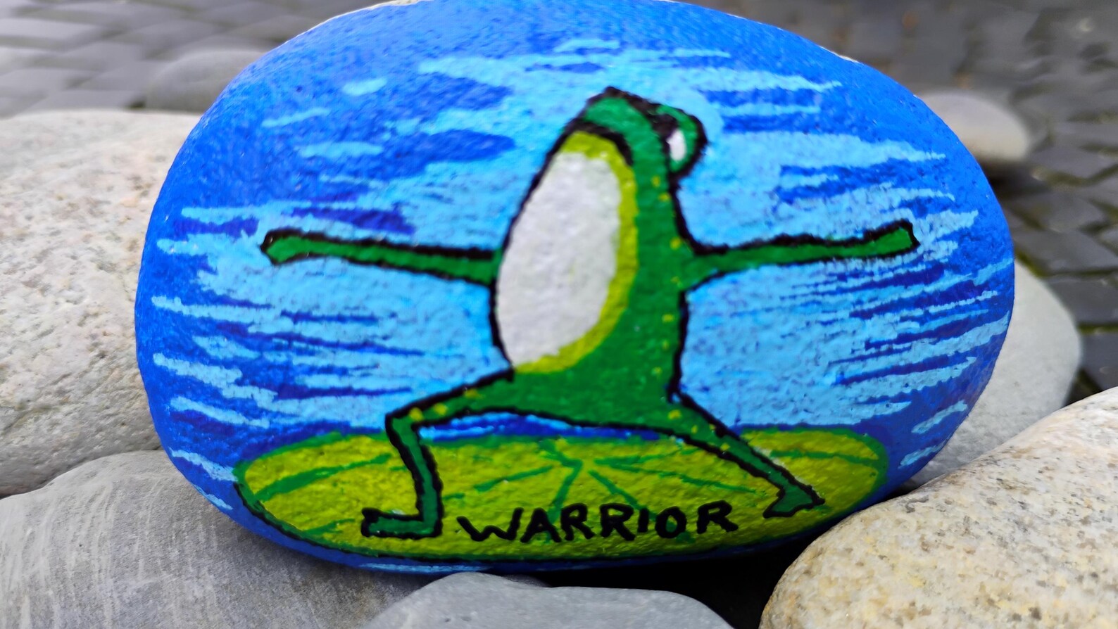 Emotional Support Rock, Frog Hand Painted Rock With Quote, Warrior Frog ...