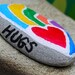 Pocket Hug Painted Rock, Heart Painted Rock, Rainbow Pocket Hug, Small ...