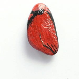 Cardinal Hand Painted Rock, Bird Pet Rock, Cardinal Garden Rock ...