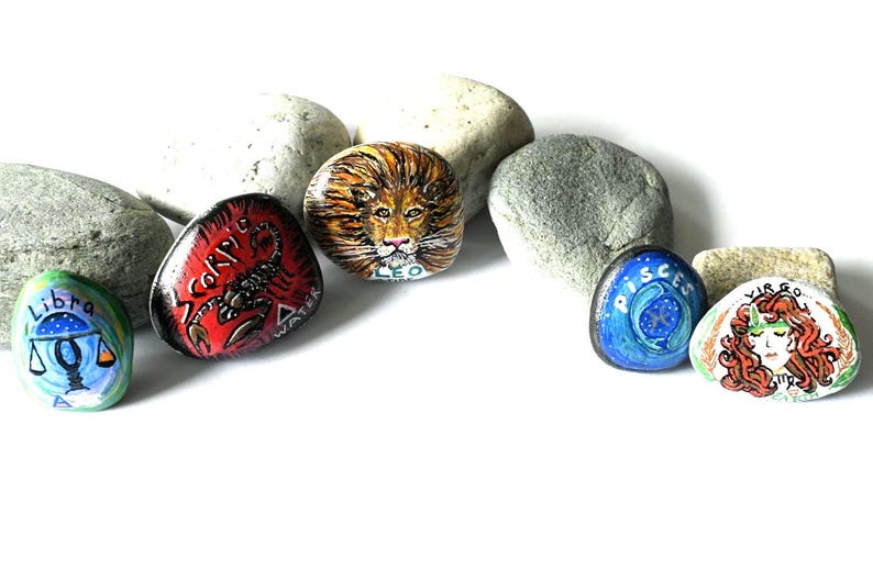 Zodiac Sign Hand Painted Rock, Astrology Hand Painted Rock, Virgo ...