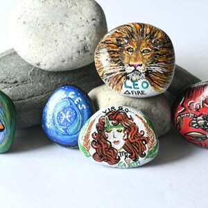 Zodiac Sign Hand Painted Rock, Astrology Hand Painted Rock, Virgo ...