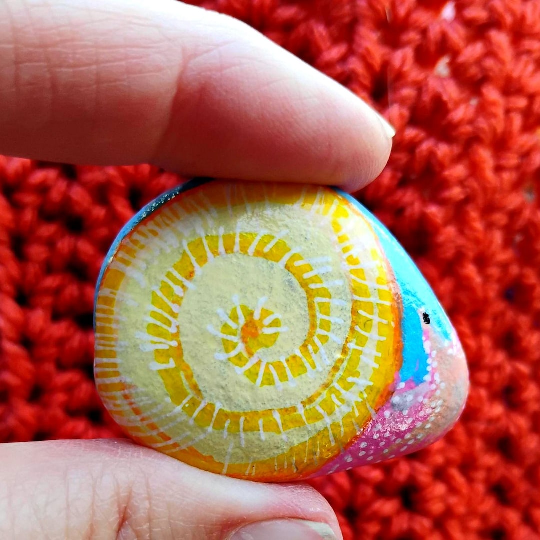 Snail Hand Painted Rock, Snail Plant Guardian, Snail Garden Rock - Etsy