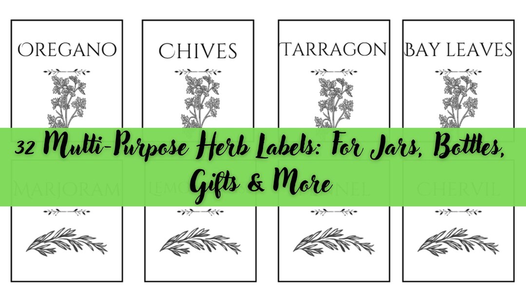 Printable Herb Labels, Instant Download, Home Organisation, Modern ...