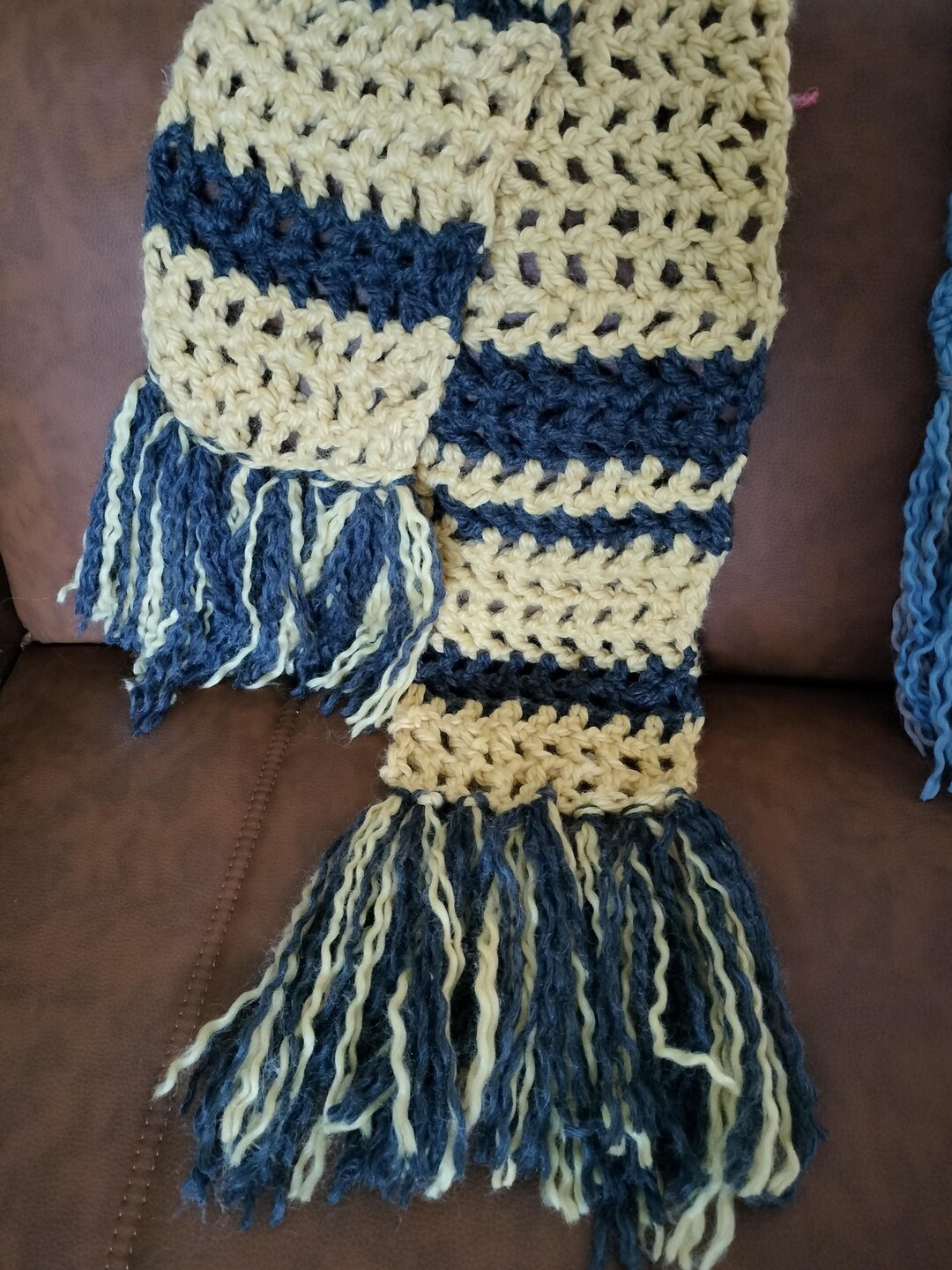 Hufflepuff-inspired Crochet Scarf – Yellow & Black – Cozy Wizardcore ...